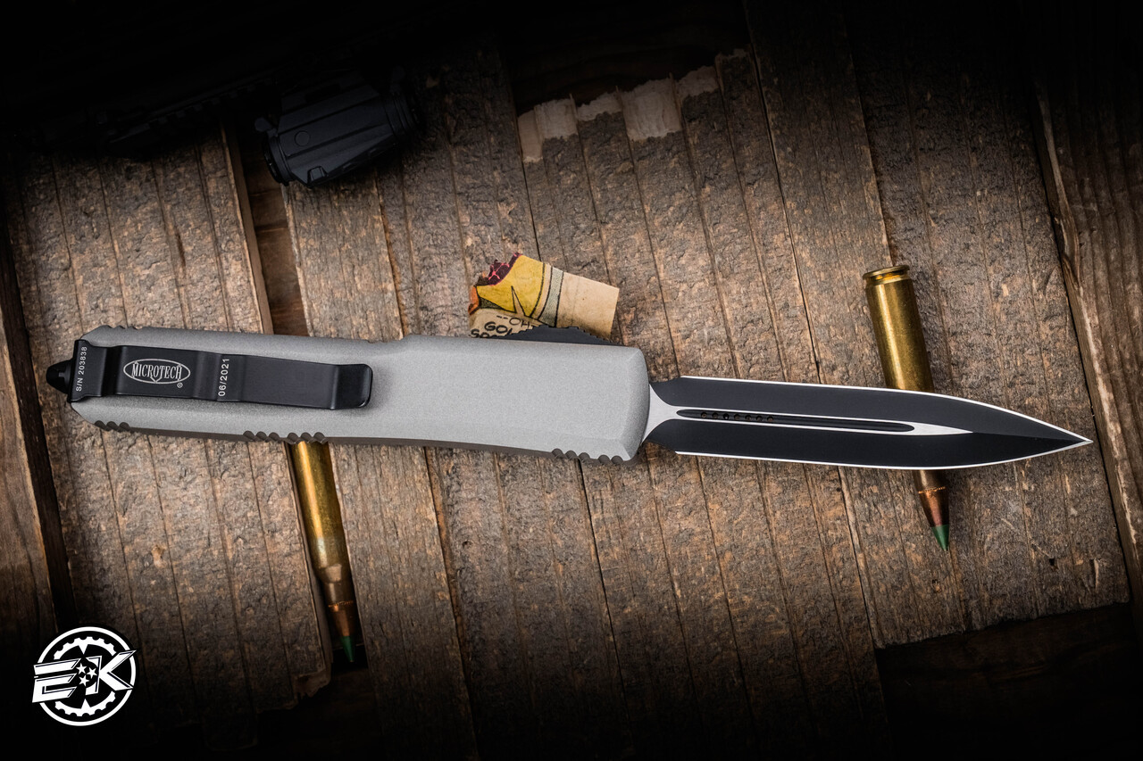 Preowned-Microtech Ultratech Titanium Grey OTF Automatic Knife 3.4 ...