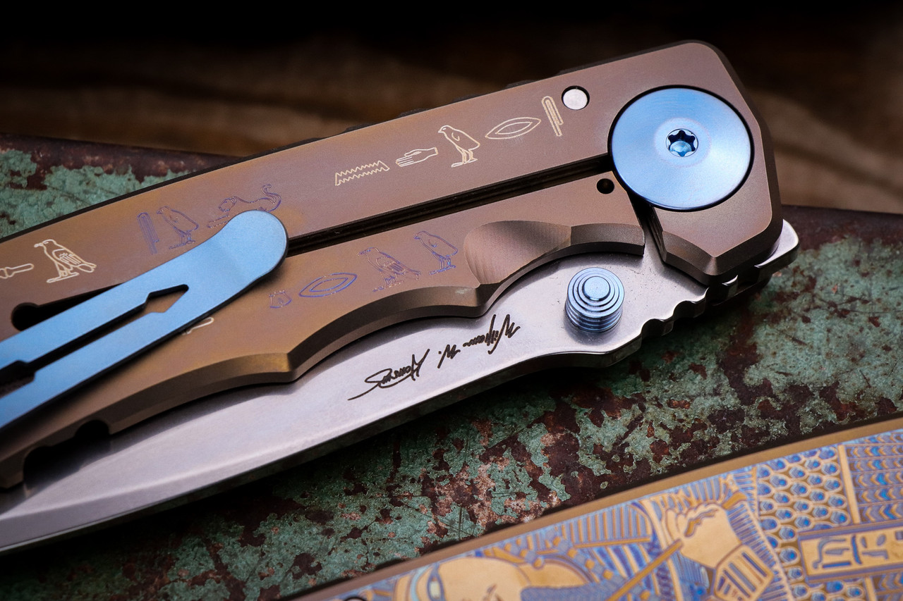 Spartan Blades SHF Harsey Custom Folder King Tut Titanium 4" MagnaCut ...