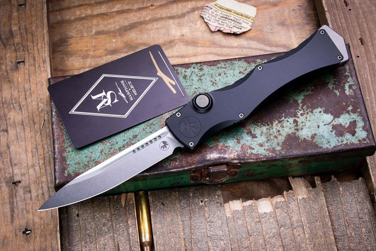 Preowned-Microtech Marfione Select Halo IV OTF M390 Stonewash 1150-10MS1