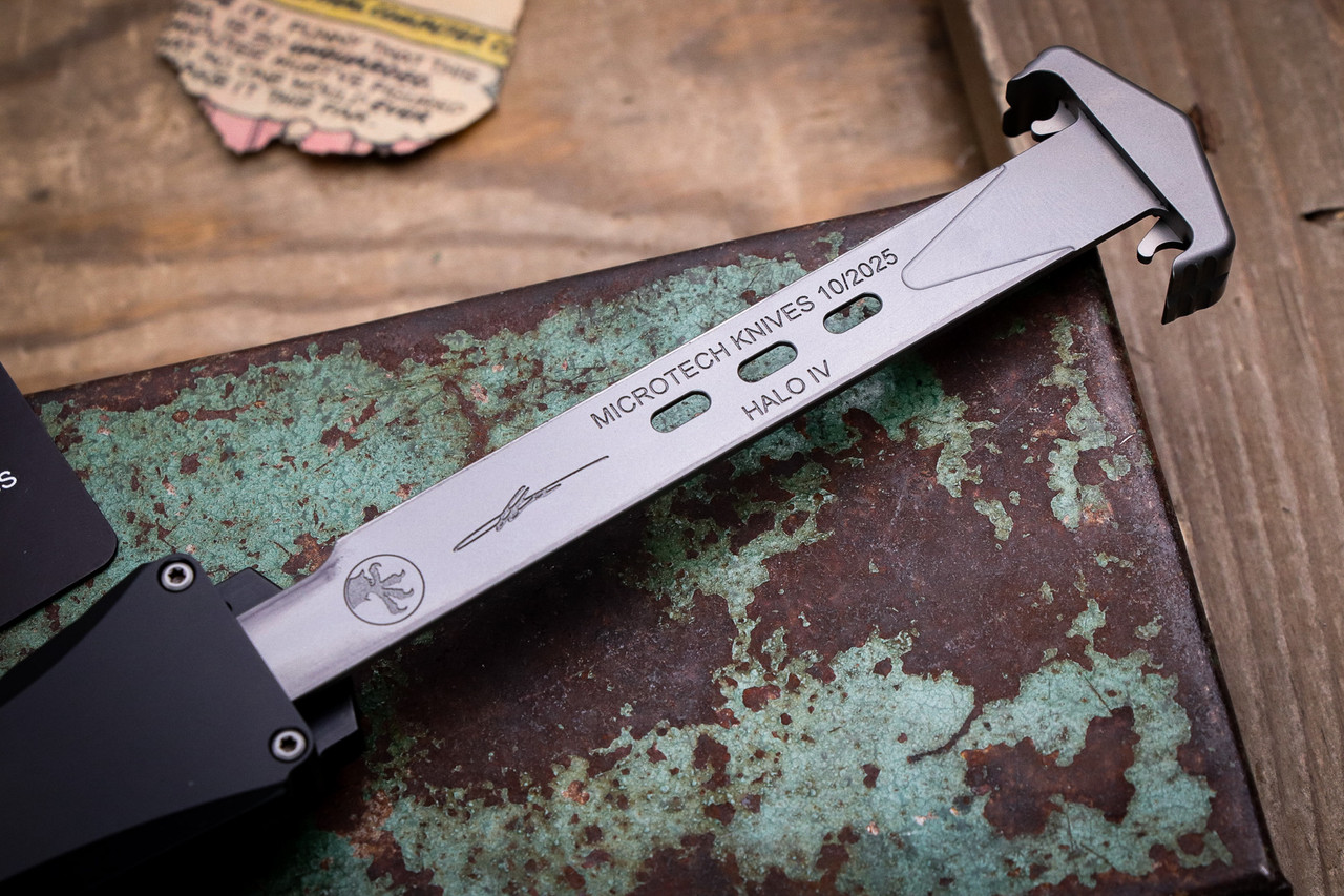Preowned-Microtech Marfione Select Halo IV OTF M390 Stonewash 1150-10MS1