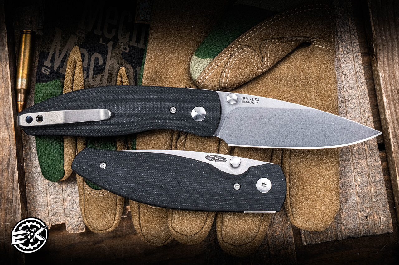 Three Rivers Manufacturing ATOM Folding Knife Jet Black G10 3.5 ...