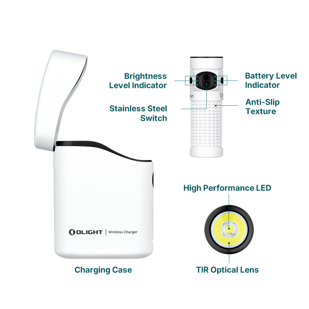 Olight Baton 4 Premium Edition Rechargeable Flashlight + Case 2.5 ...
