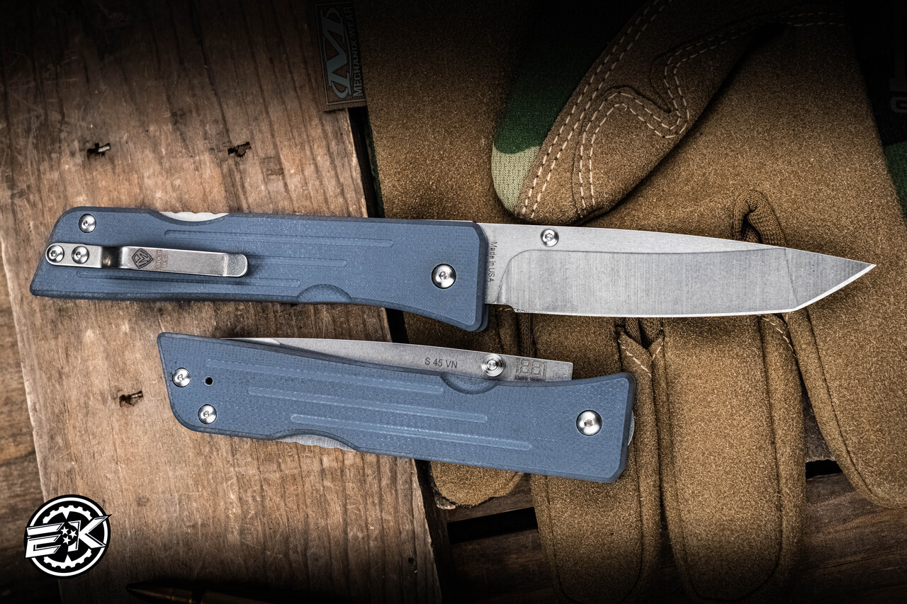 Medford 1881 Knife Works Route 66 Folding Knife Denim Blue G10 3.25 ...