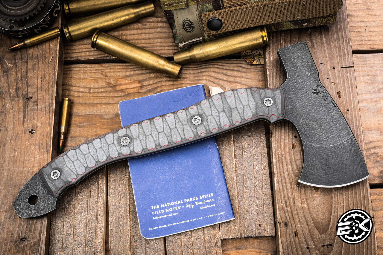 Preowned-Half Face Blades Camp Hatchet Micarta 3V Acid Wash