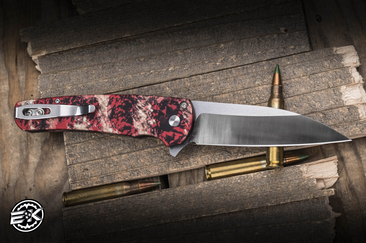 Preowned-ProTech Malibu Manual Flipper Knife Crimson Tiger Camo 3.25 ...