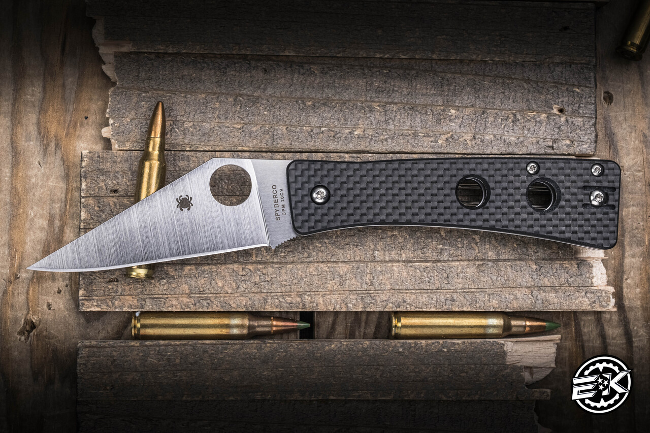 Preowned-Spyderco Watu Compression lock Knife Carbon Fiber 3.25" 20CV ...
