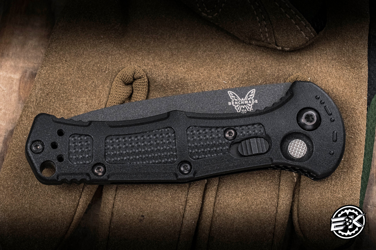 Preowned-Benchmade Mini Claymore Black Automatic Knife Grivory 3" D2 ...
