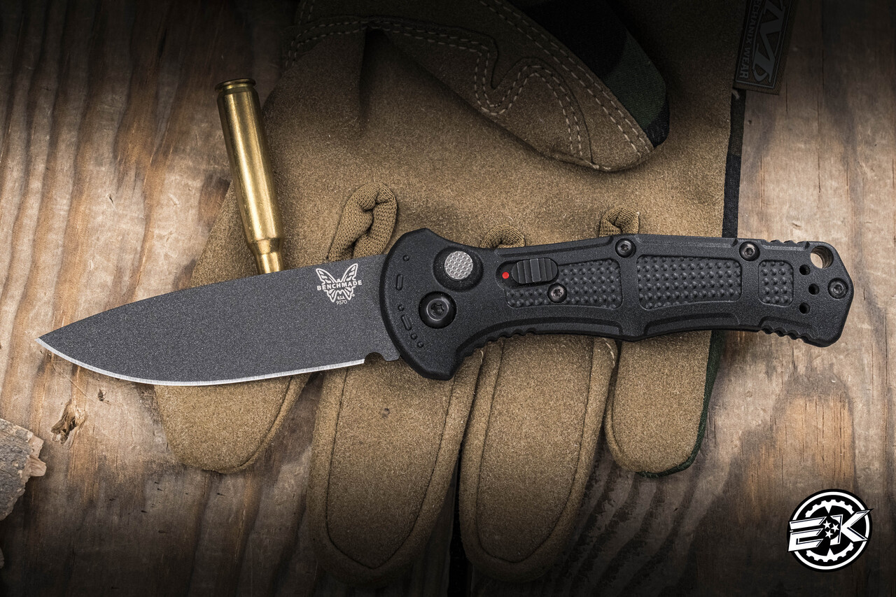 Preowned-Benchmade Mini Claymore Black Automatic Knife Grivory 3" D2 ...