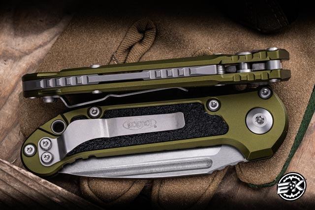 Microtech LUDT Gen III Automatic Folding Knife OD Green 3.4" M390 Drop ...