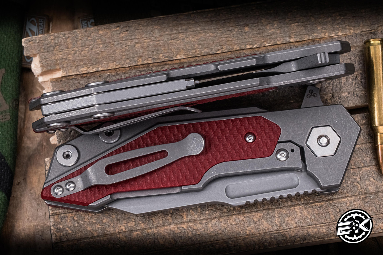 Rick Hinderer Knives Full Track Folding Knife Red G10 3.75" S45VN ...