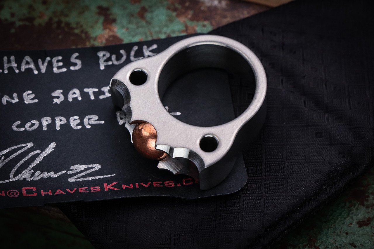 Chaves Knives Custom Ruck 12mm Ring Titanium Satin Copper Ball