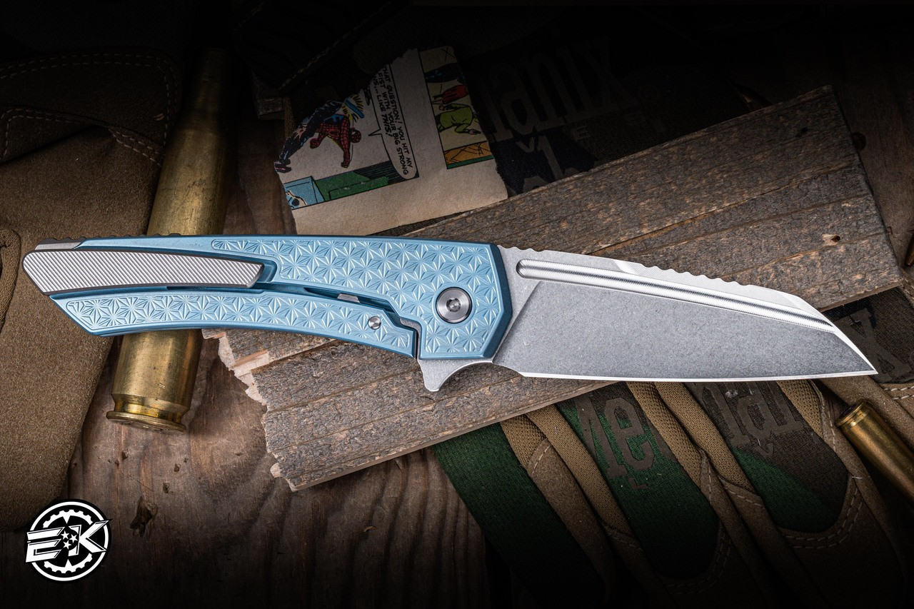 MachineWise Mojave Ice Blue Titanium Stars 3.45" S90V Stonewash 814