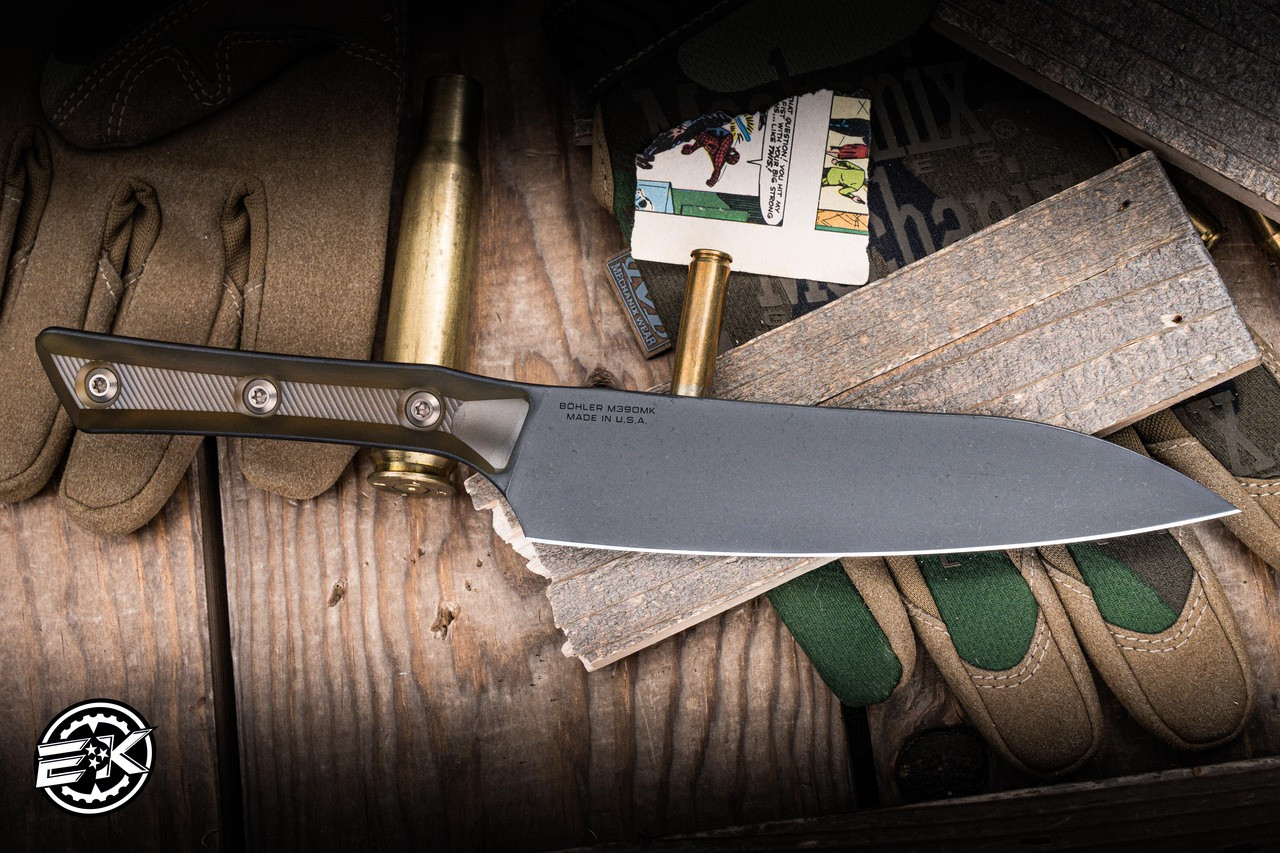 Microtech Utility Kitchen Knife Ultem 6" M390 Stonewash DLC 3400-1DLCULS