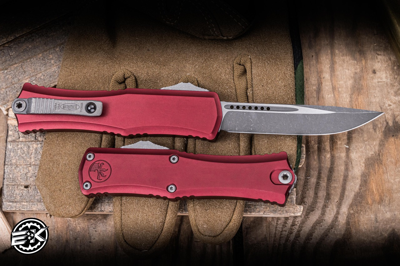 Microtech Hera II Mini OTF Merlot Red 3" Drop Point Apocalyptic ...
