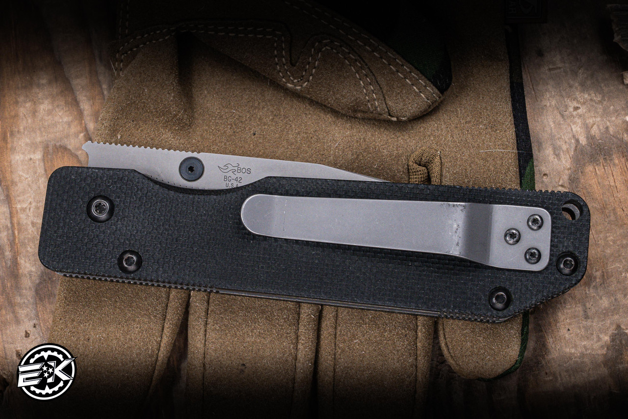 Preowned-Rare Buck x Strider 880 SB1 G-10 Linerlock 3.75" BG-42 Blasted ...