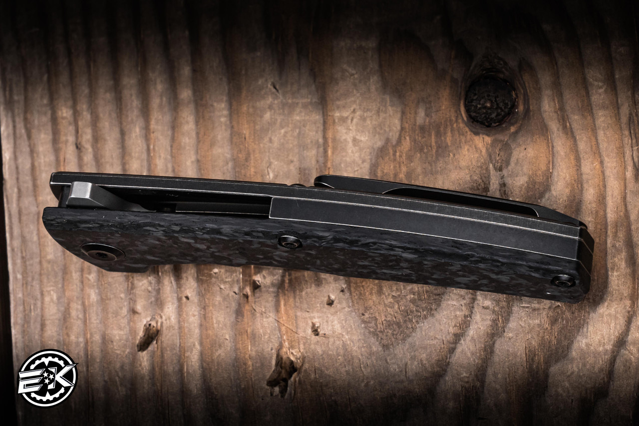 Preowned Kansept AGI Frame Lock Knife Carbon Fiber/Titanium 2.9" Damascus