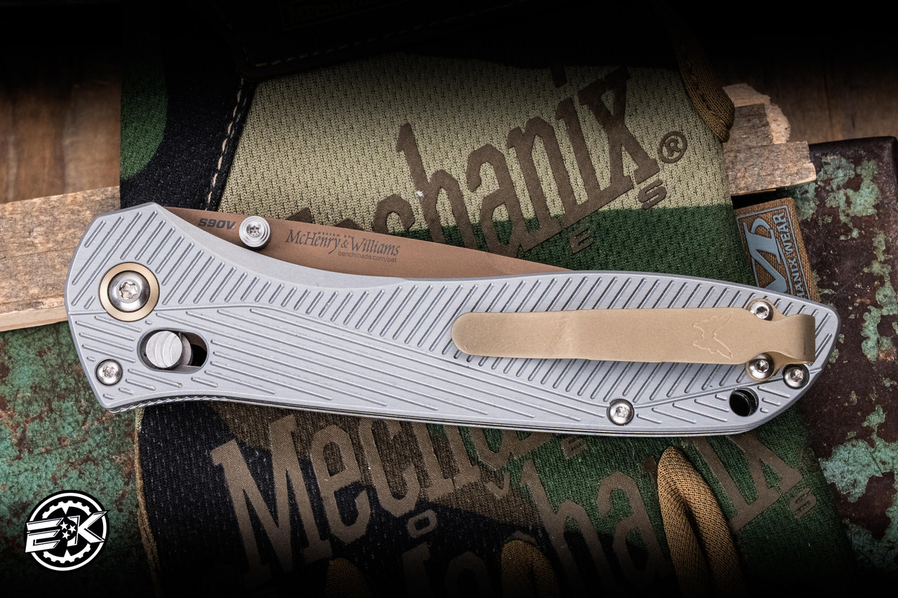 Preowned-Benchmade 710 Seven Ten AXIS Lock Folding Knife Gray Aluminum ...