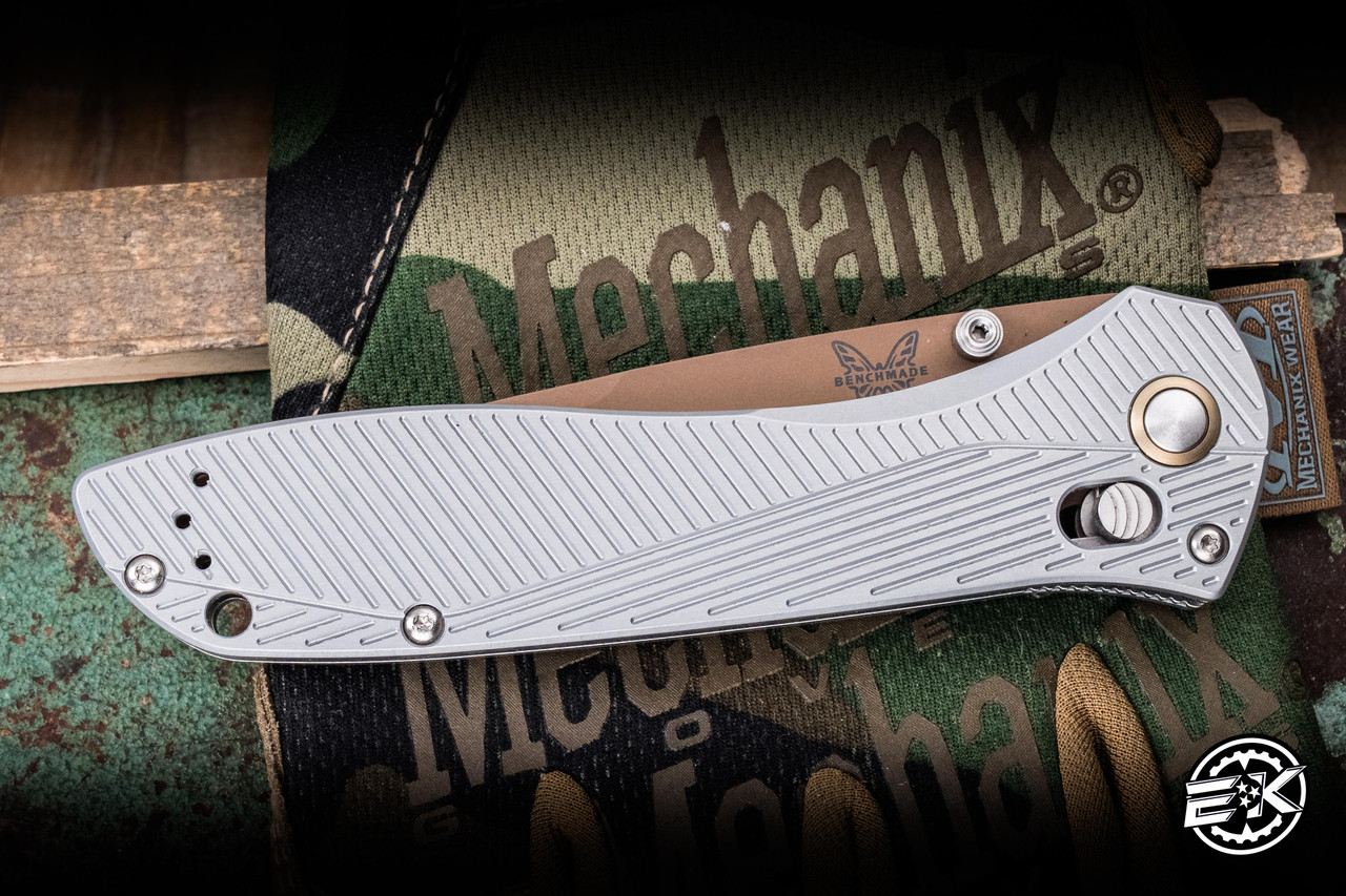 Preowned-Benchmade 710 Seven Ten AXIS Lock Folding Knife Gray Aluminum ...