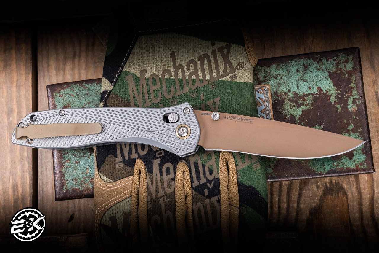 Preowned-Benchmade 710 Seven Ten AXIS Lock Folding Knife Gray Aluminum ...