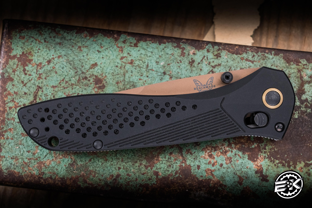 Preowned-Benchmade 710 Seven Ten AXIS Knife Gray Aluminum 4" Recurve ...