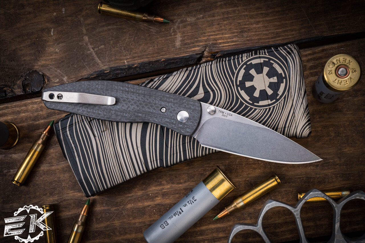 Three Rivers Manufacturing ATOM Folding Knife Contoured Carbon Fiber 3. ...