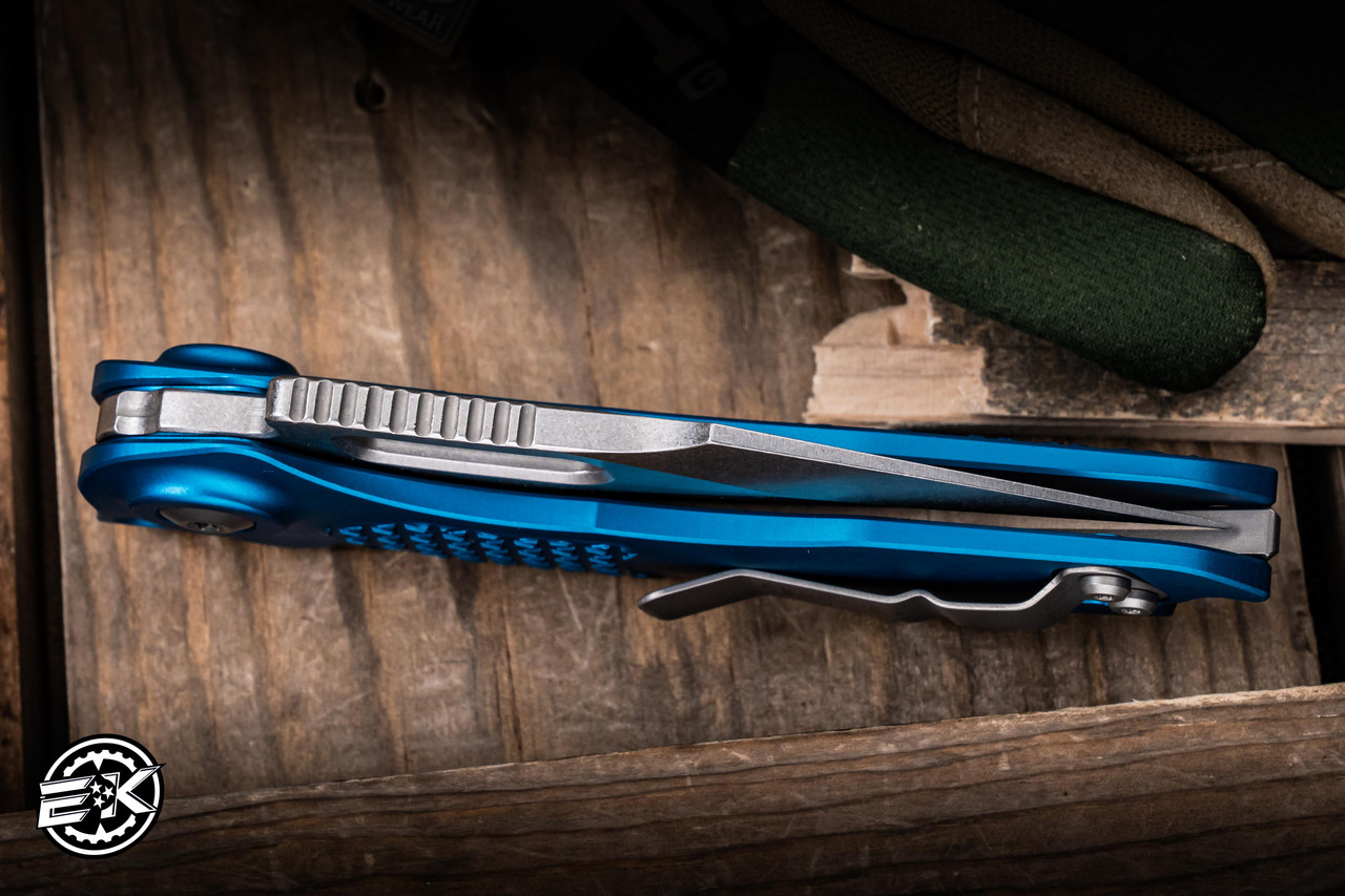 Microtech Stitch Automatic Folding Knife Aluminum Blue 3.75" M390 ...