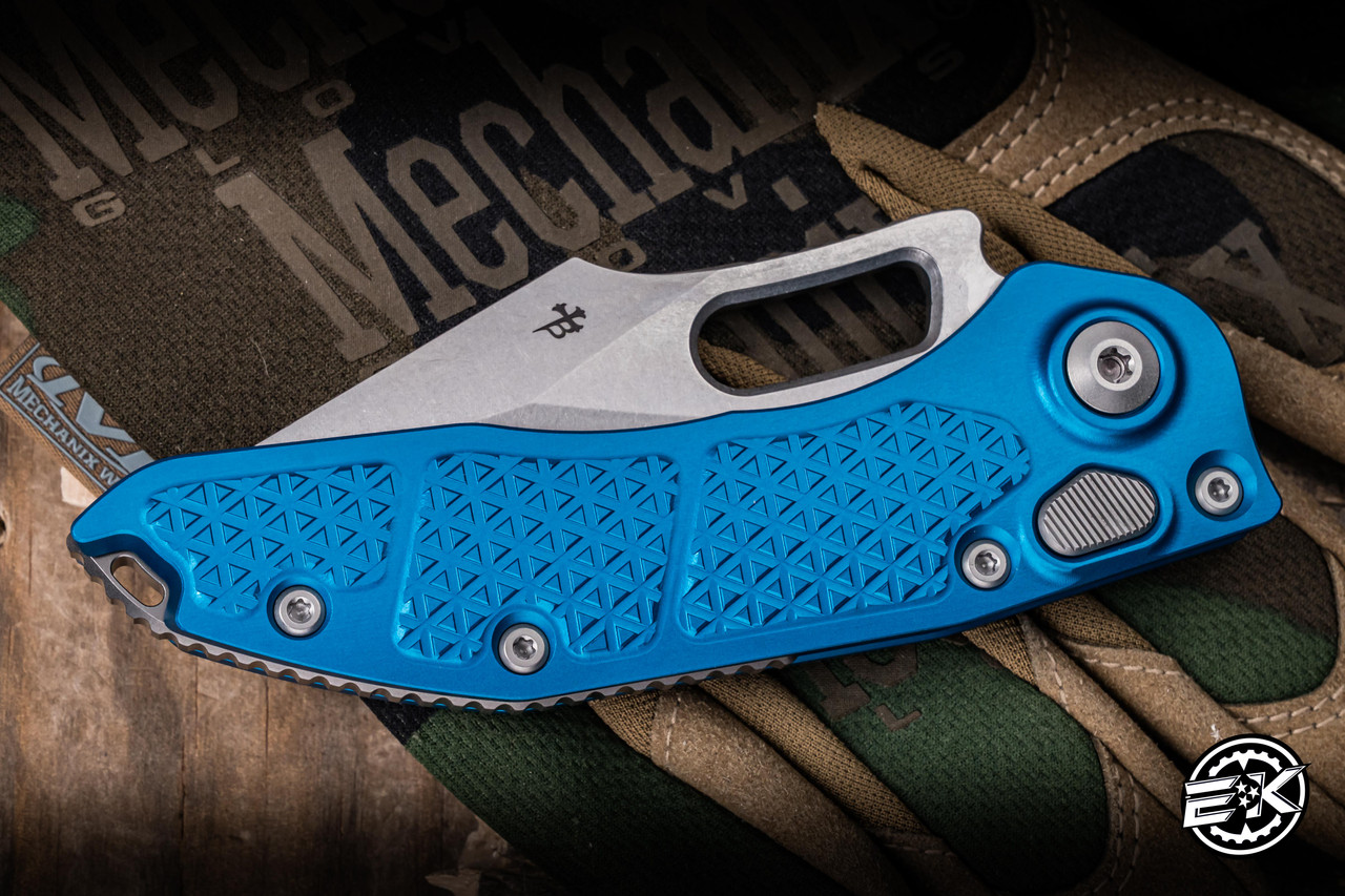 Microtech Stitch Automatic Folding Knife Aluminum Blue 3.75" M390 ...