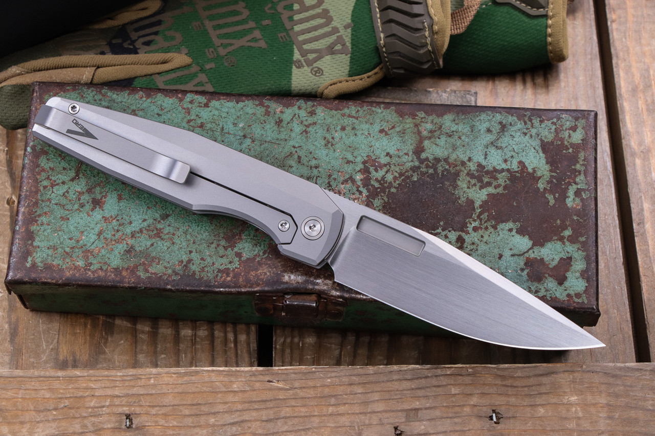 Vero Engineering Lux 2 Folding Knife Titanium 3.78" M390 Hand Satin