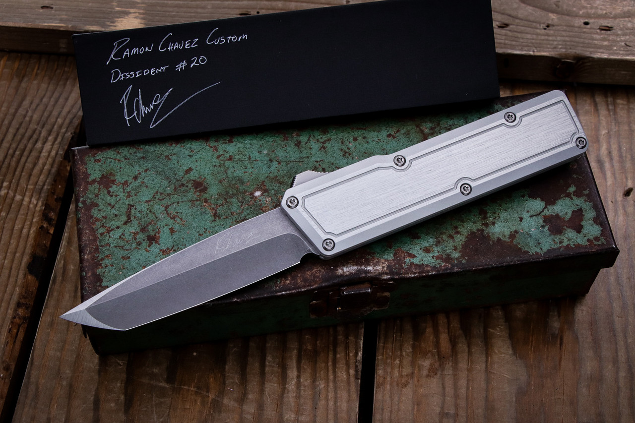 Chaves Knives Custom Dissident OTF Automatic Knife Aluminum Hefted 3.7 ...