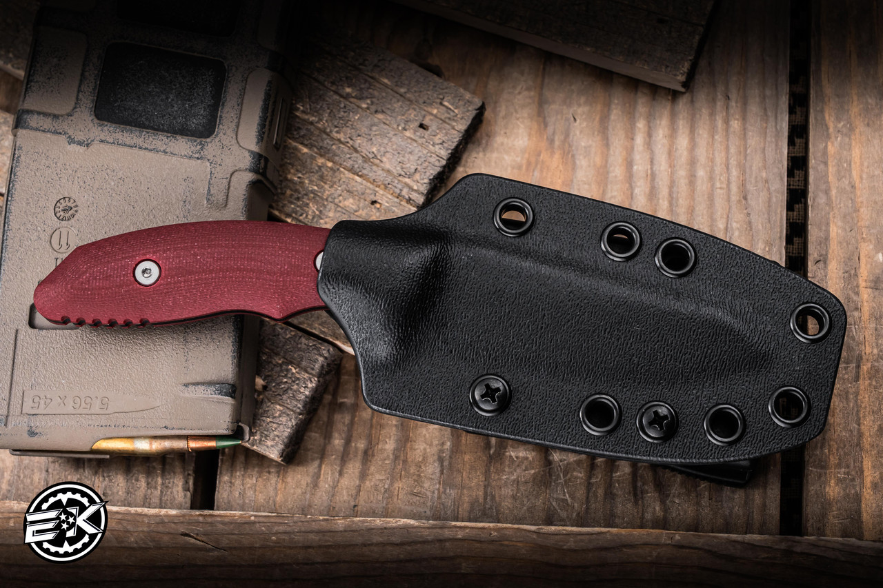 Hinderer Flash Point Fixed Blade Knife Red G10 3" Magnacut Sheepsfoot ...