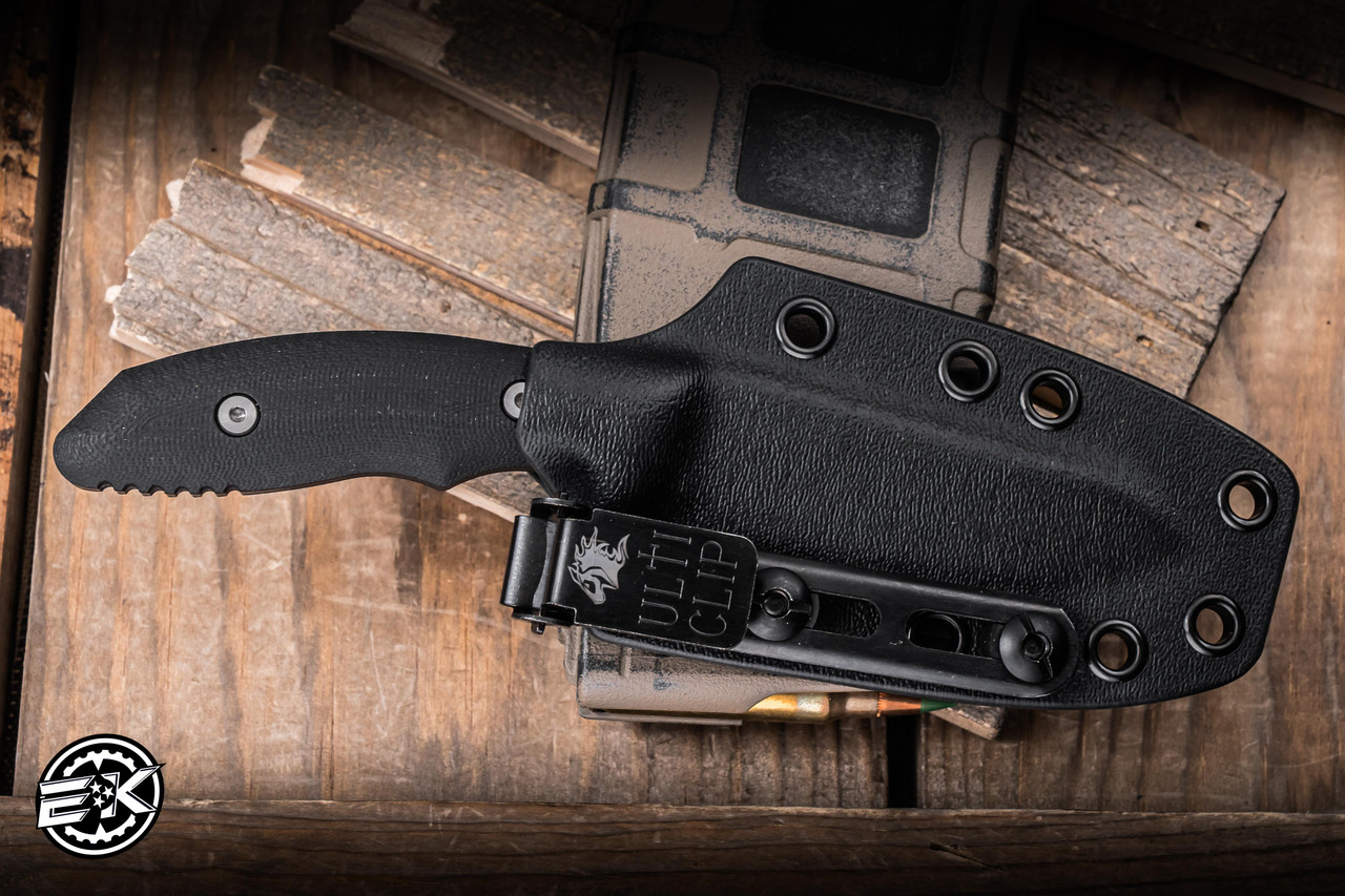 Hinderer Flash Point Fixed Blade Knife Black G10 3" Magnacut Sheepsfoot ...