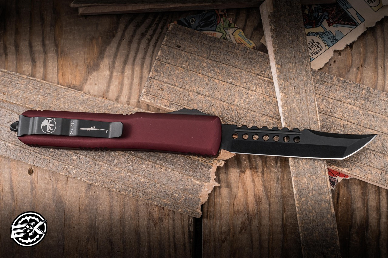 Preowned-Gen II Microtech Ultratech OTF Merlot Red 3.4" M390 Hellhound ...