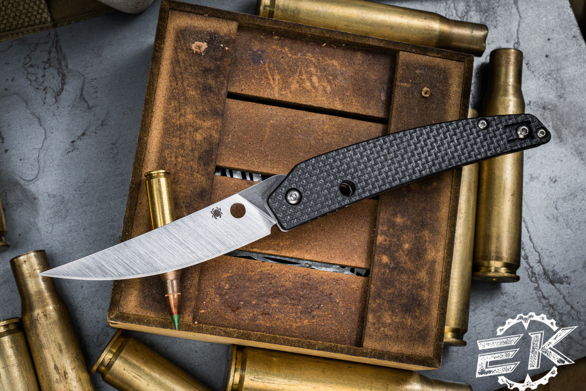 Spyderco Ikuchi Compression Lock Knife Carbon Fiber 3.26" S30V Satin ...