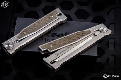 Reate EXO Gravity Knife Titanium/Green Micarta 3.75" Drop Point