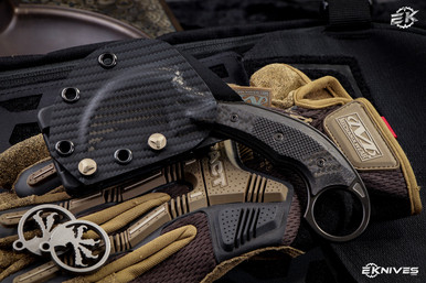 Microtech/Bastinelli ICONIC Carbon Fiber Inlay Karambit Fixed Blade DLC