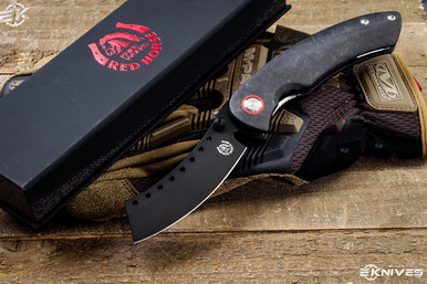 Red Horse Knife Works "Hell Razor" P Marbled Carbon Fiber Knife 3.6 ...