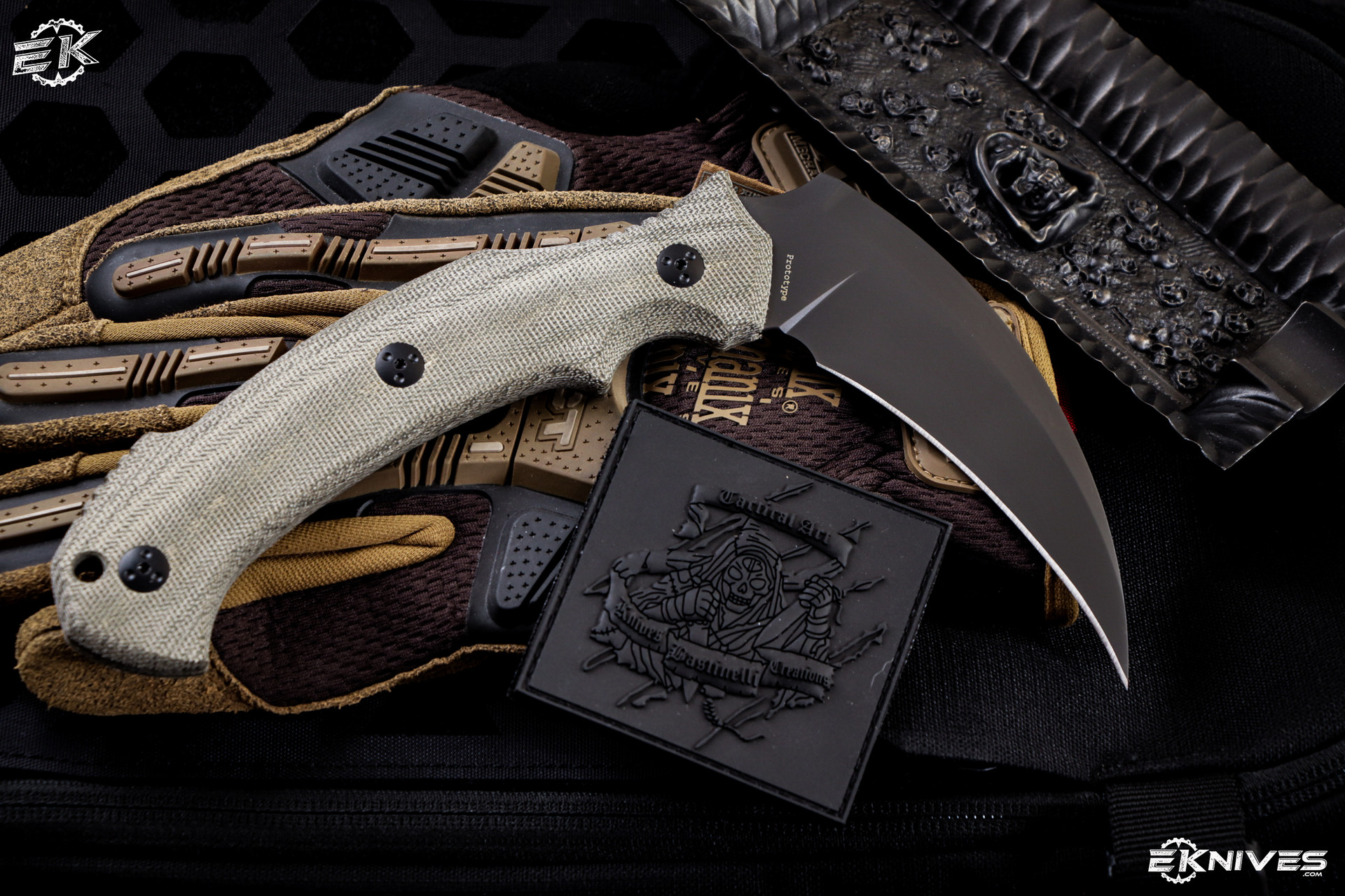 Bastinelli Knives Grumpy Prototype OD Green Micarta Scythe Fixed Blade ...