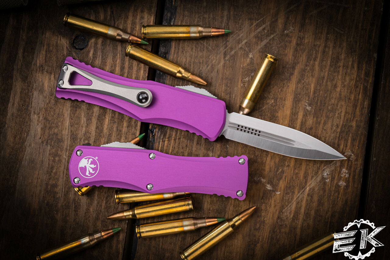 Microtech Hera OTF Automatic Knife Violet 3" Dagger Satin 702-4VI