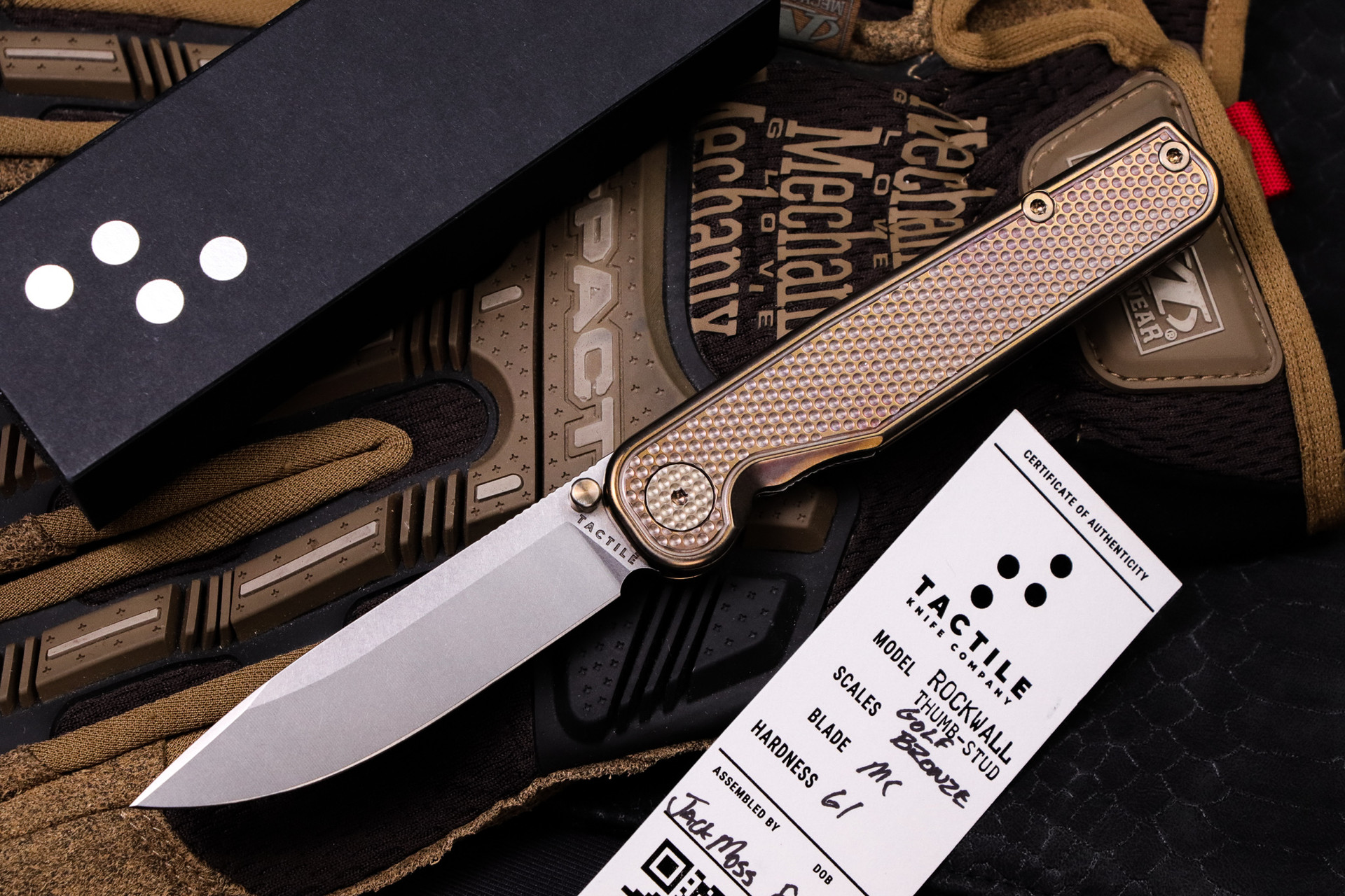 Tactile Knife Co. "Rockwall Golf" Bronze Titanium Folding Knife 2.84 ...