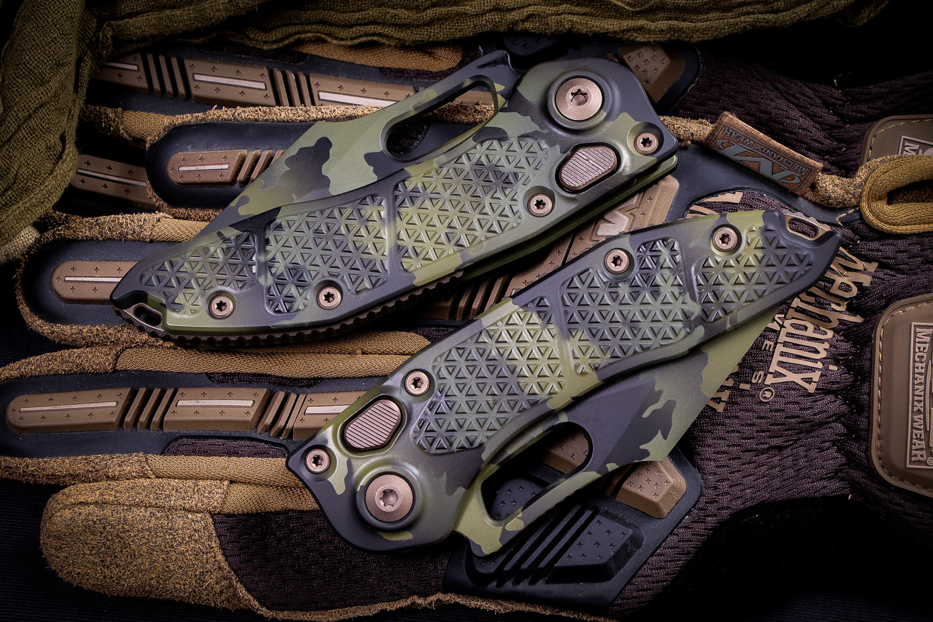 Microtech/Borka Blades "Stitch" Automatic Folding Knife OD Camo 3.75 ...