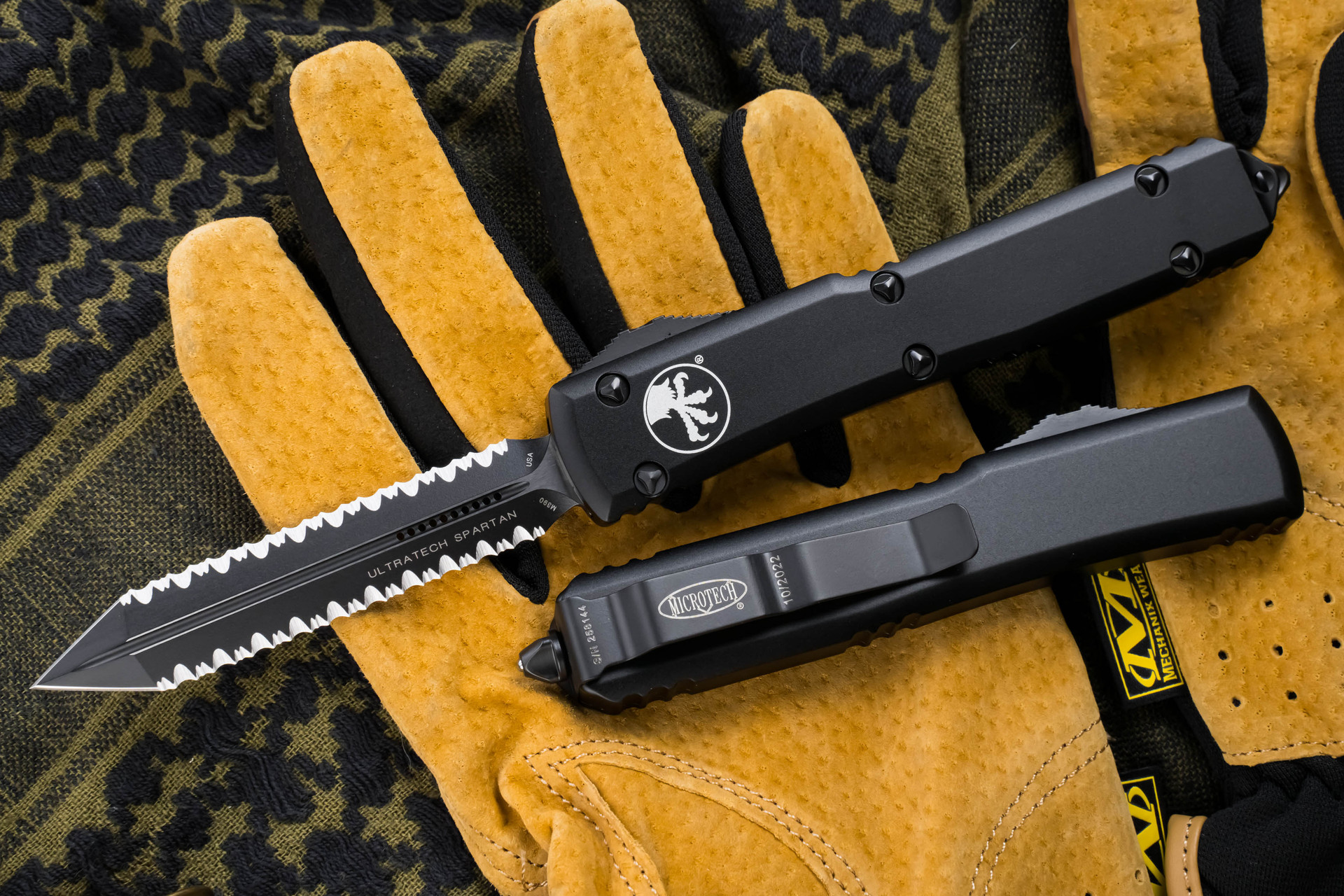 Microtech Ultratech Spartan OTF Automatic Knife 3.4" Dagger Double Full ...