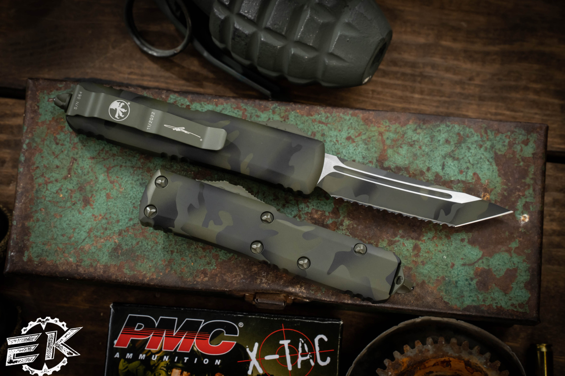 Microtech Utx 85 Od Camo Cerakote Otf Automatic Knife 3 Tanto Serrated
