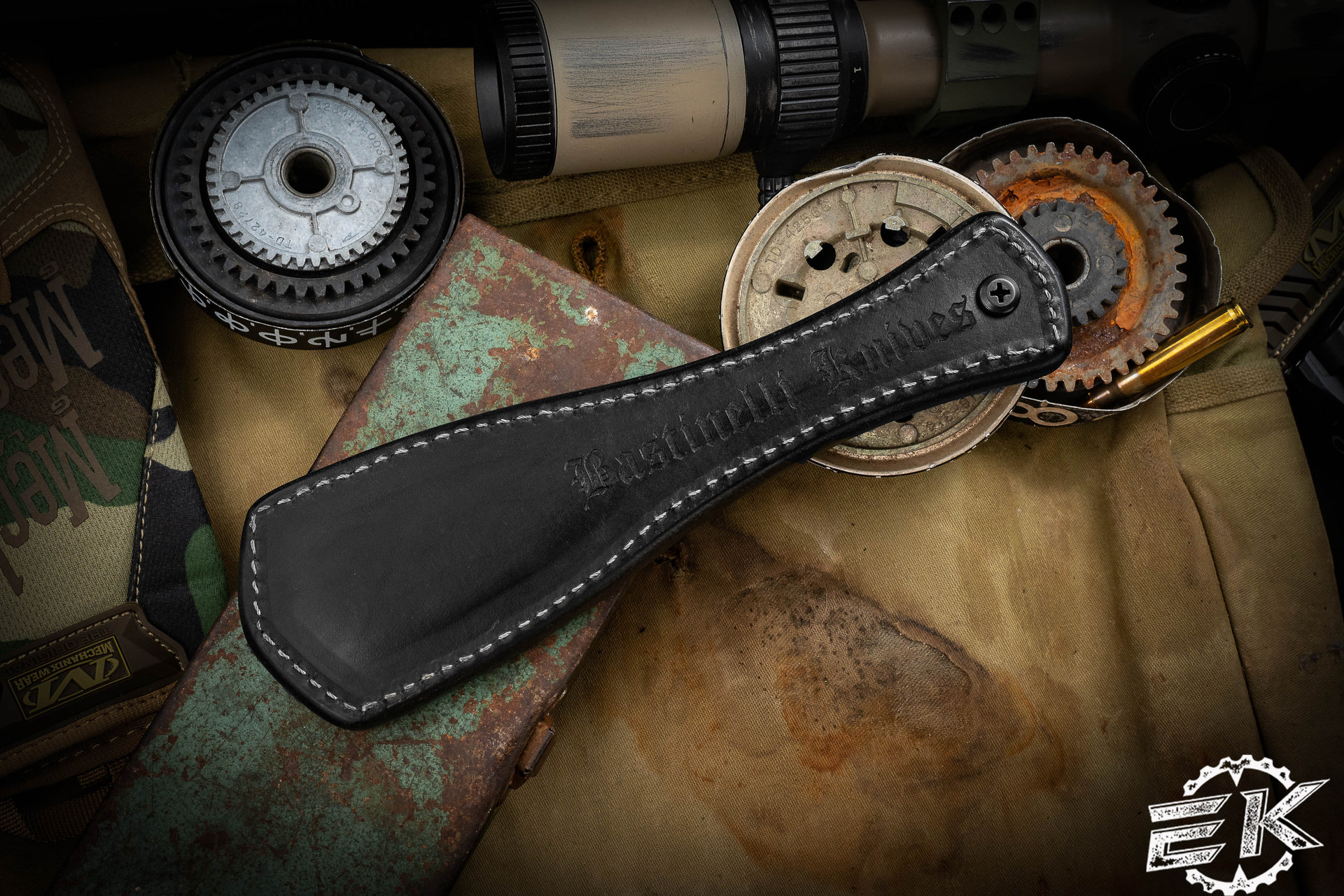 Bastinelli Knives "New Smile" Sap Leather Slap Jack Brown Double ...