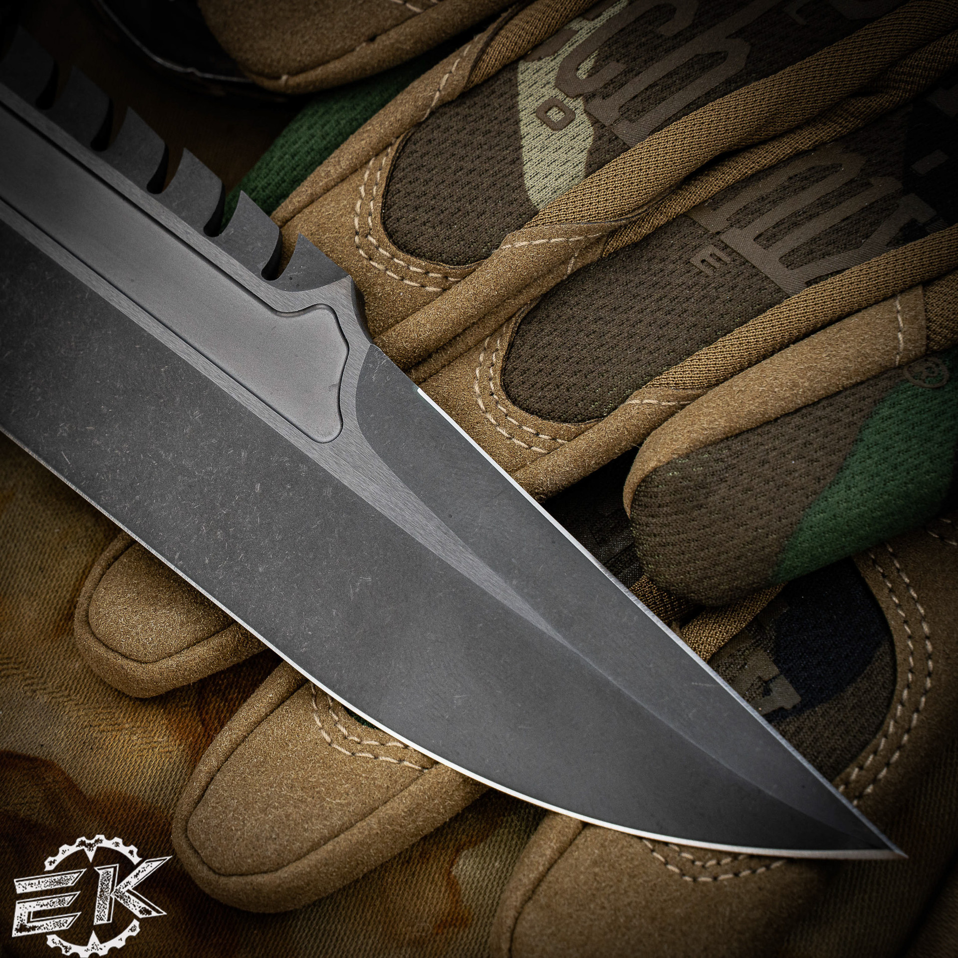 Microtech/Marfione Custom Interceptor Black Cord Wrap 7" Bowie DLC ...