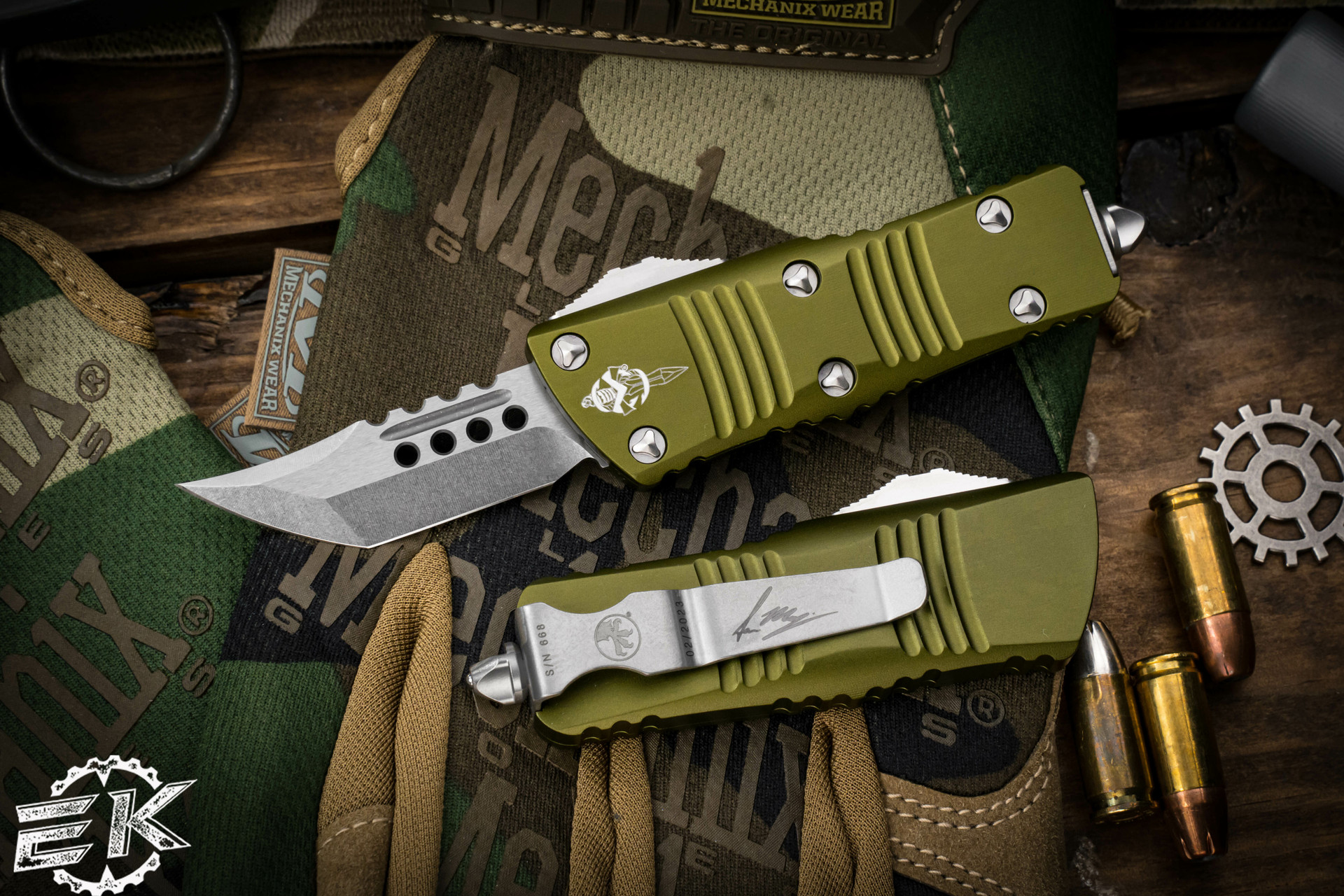 Microtech Troodon Mini Hellhound OTF Automatic Knife OD Green 1.9 ...