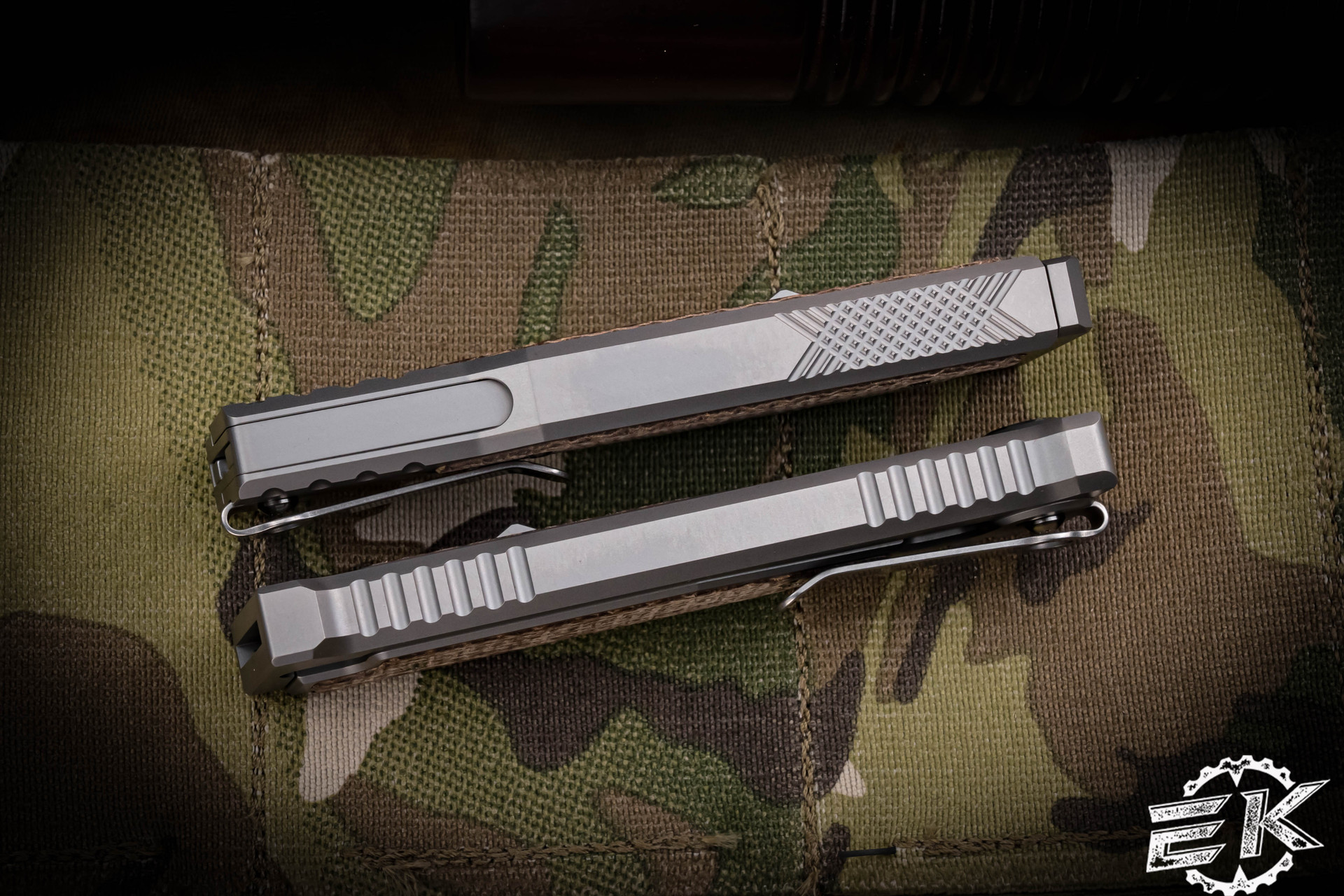 Reate Exo M Otf Gravity Knife Titaniumburlap Micarta 295 Drop Point Sw