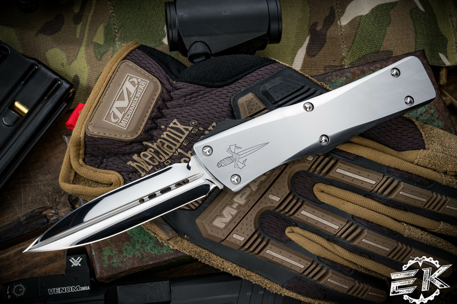 Marfione Custom Combat Troodon Stainless Hand Rubbed Handle Satin