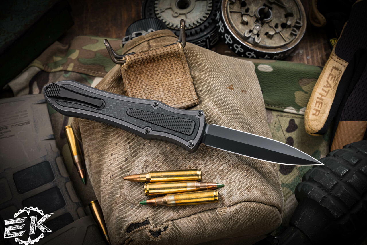 Hawk Knives Deadlock Model C Titanium Stonewash/Carbon Fiber Inlay 3.5 ...