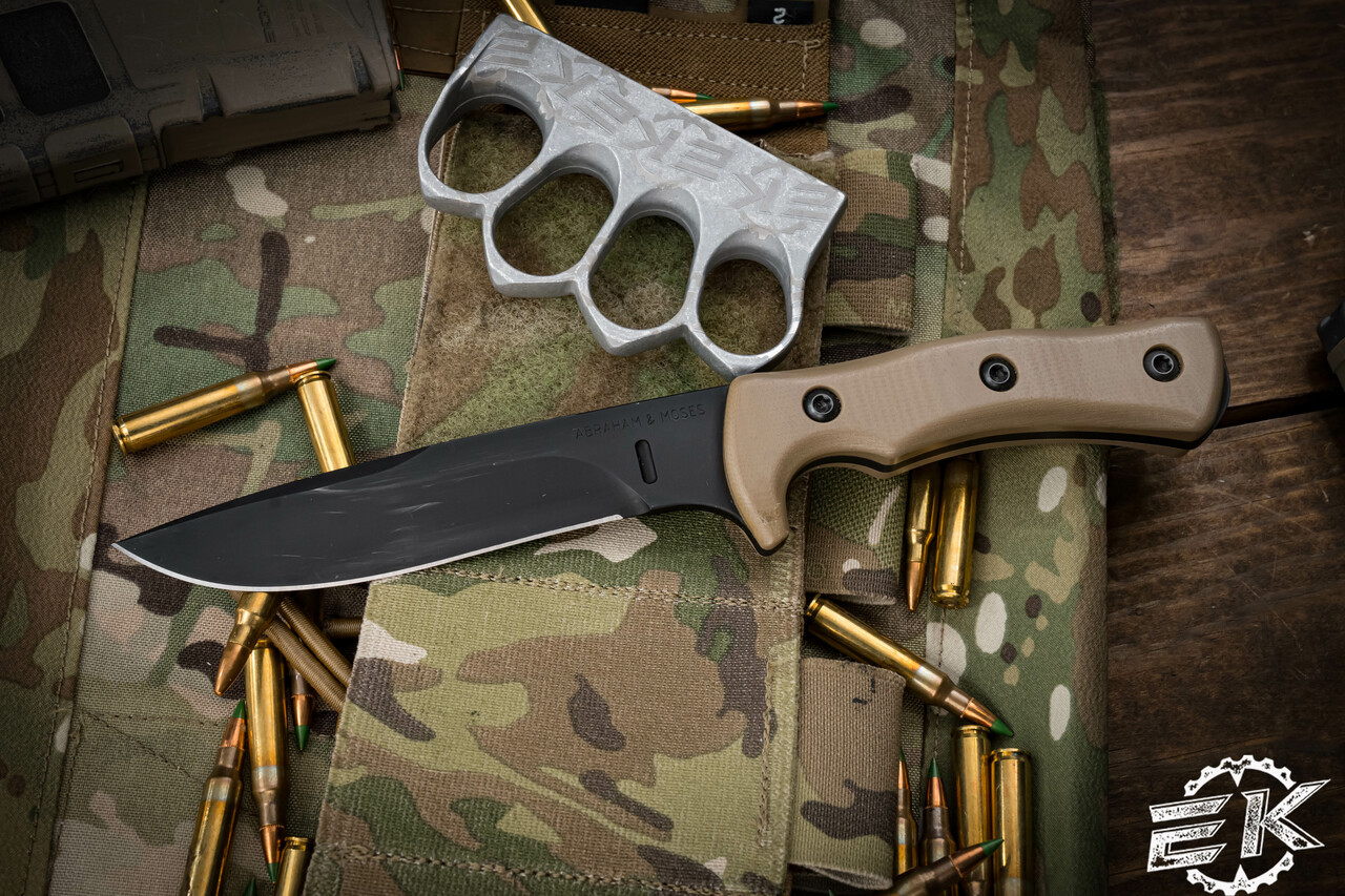 Abraham & Moses Goodman Spec Ops Combat Fixed Blade Left Hand Desert ...