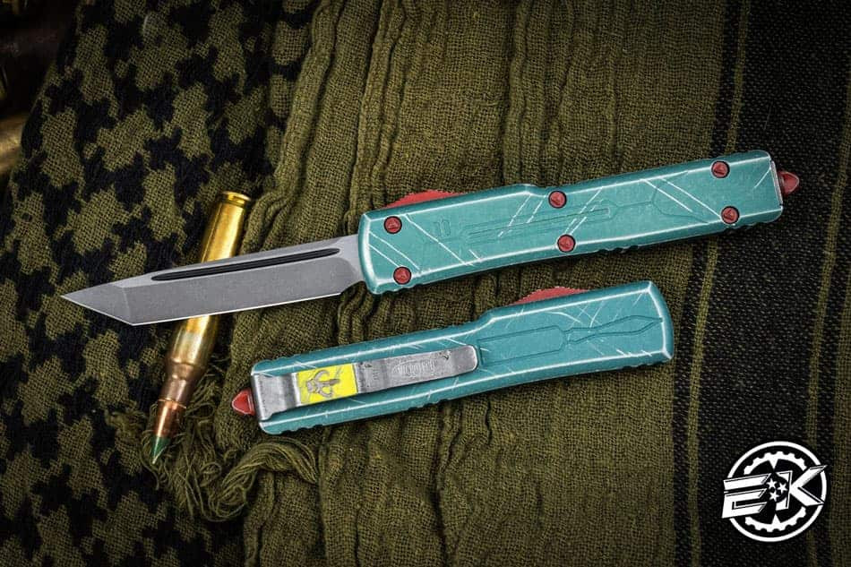 Microtech UTX-70 Bounty Hunter OTF Automatic Knife 2.4" Tanto Stonewash ...